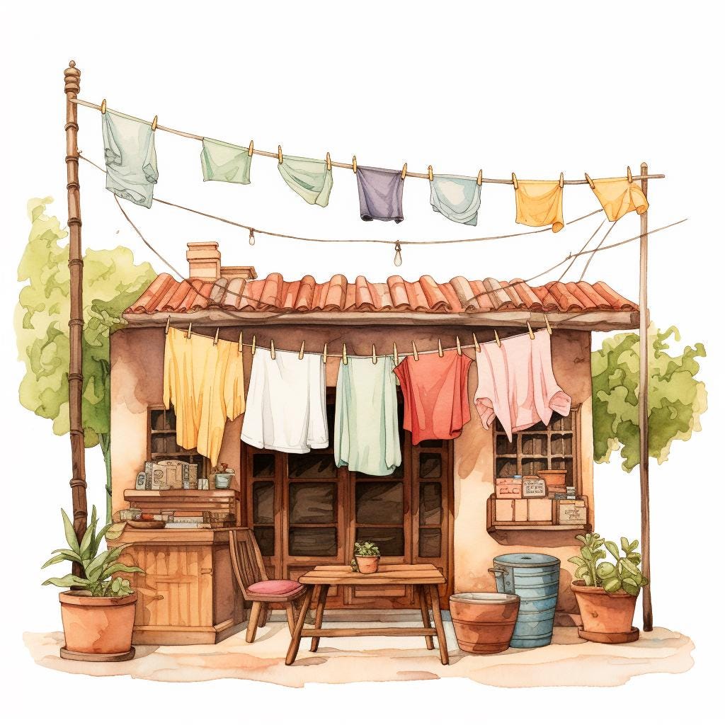 16 Clothesline Clothes Clipart Bundle, High-quality JPG, Craft Art ...