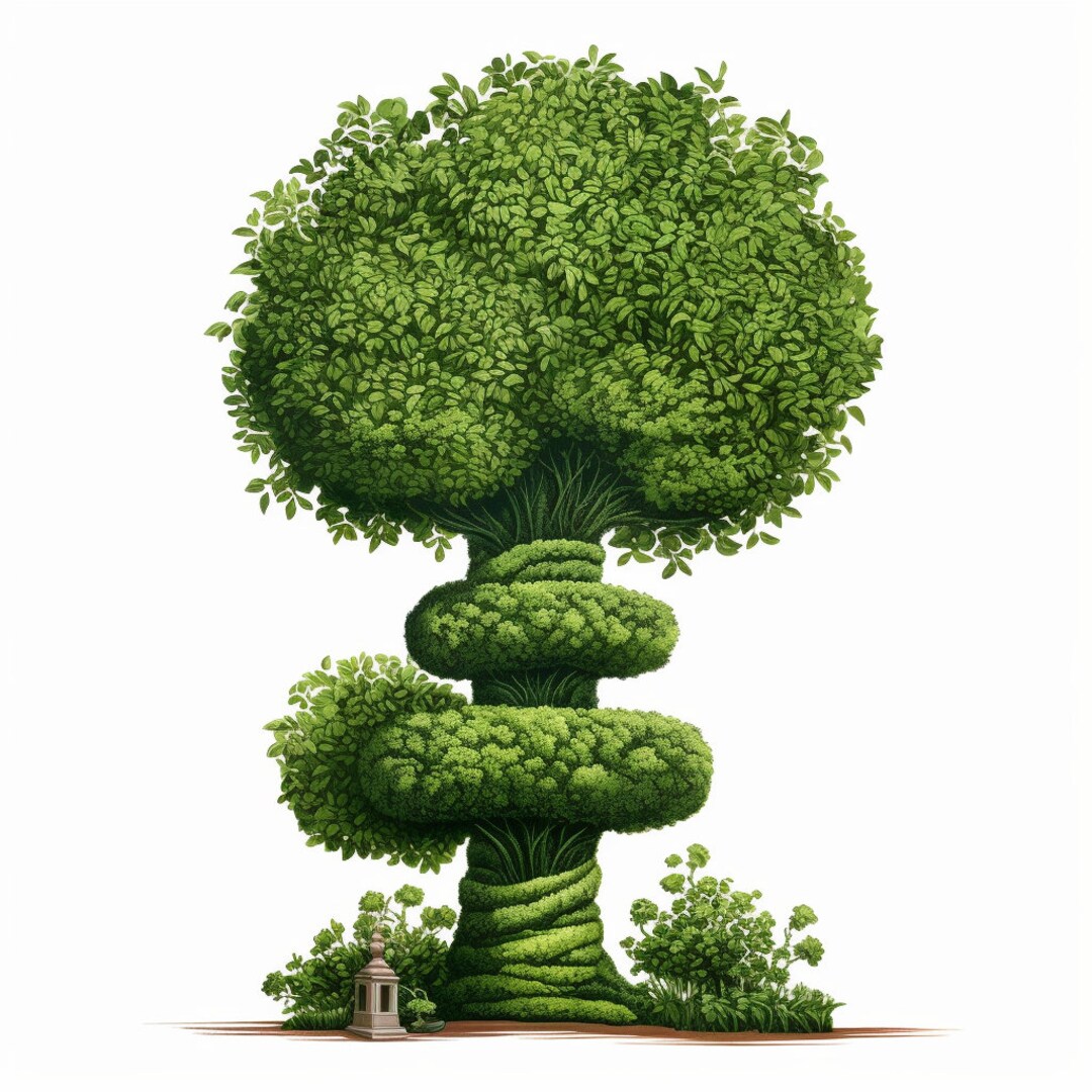 Tall Topiary Clipart Bundle, High-quality JPG, Craft Art, Card Making ...