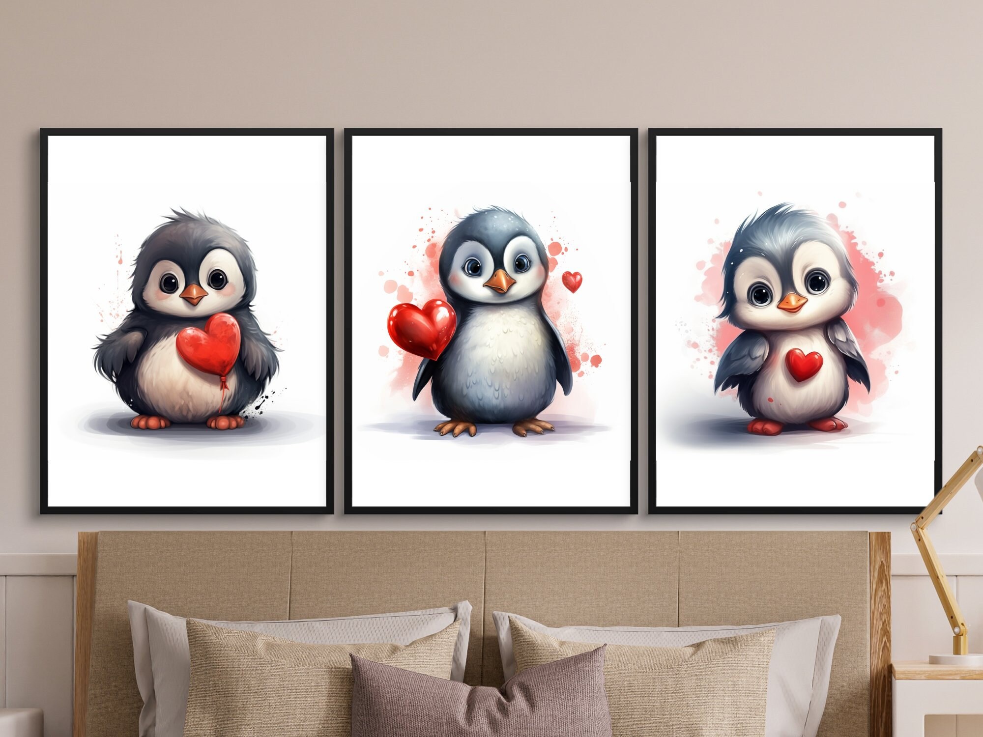 14 Valentine Penguin Clipart Bundle, High-quality JPG, Craft Art, Card ...