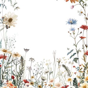 Small Flower Frame 2 Clipart Bundle, 15 High-quality JPG, Craft Art ...