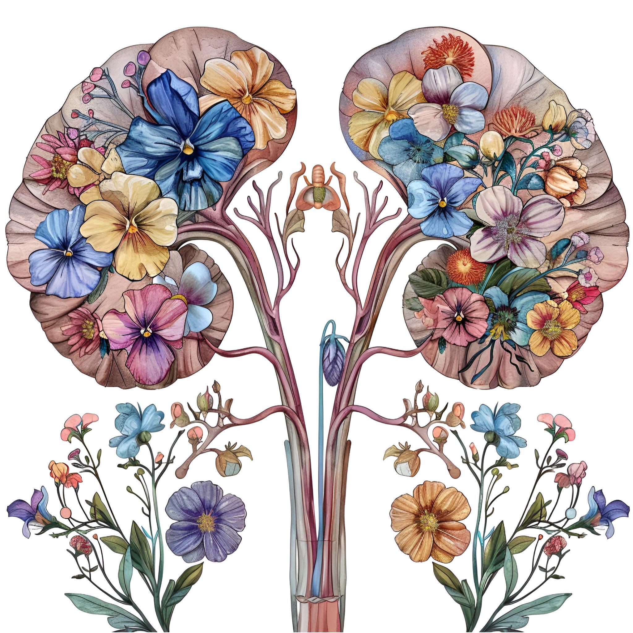 16 Floral Kidney Flower Clipart Bundle, 16 High-quality JPG, Craft Art ...