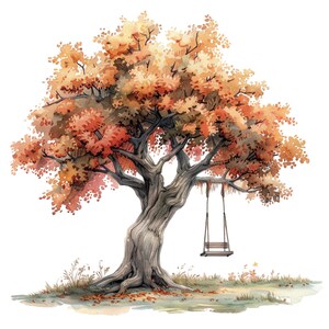 Tree With Swing Clipart Bundle,16 High-quality JPG, Craft Art, Card ...