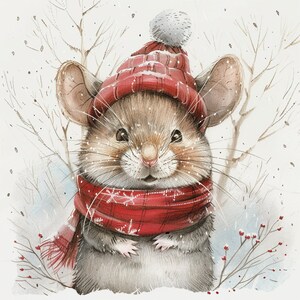 Winter Mouse With Snow Clipart Bundle, 16 High-quality JPG, Craft Art ...