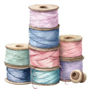 Spools of Thread Sewing Clipart Bundle, 16 High-quality JPG, Craft Art ...