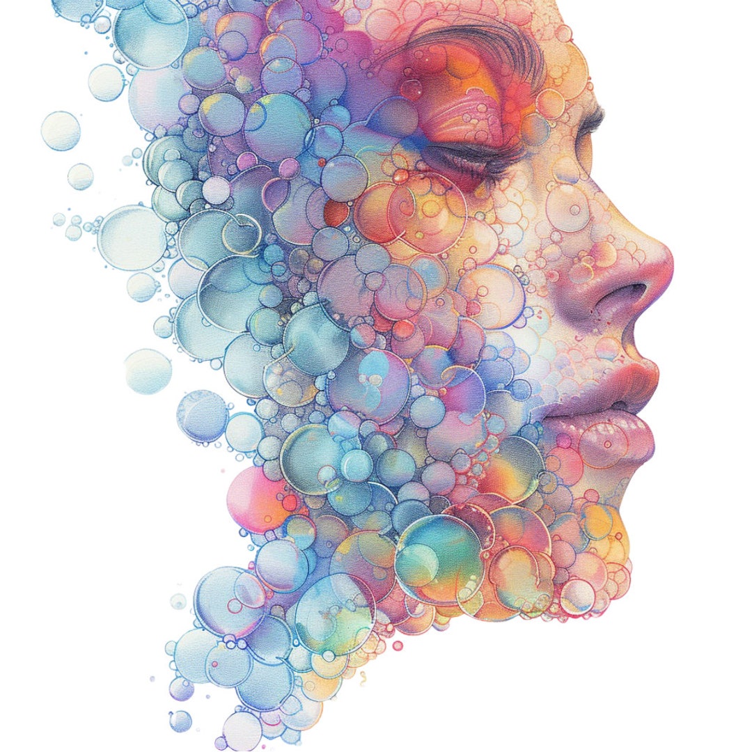 Abstract Woman Face W Shperes, Circles Clipart Bundle, High-quality JPG ...