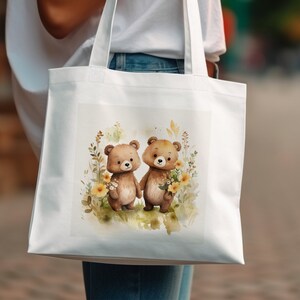 14 Bear Friends Clipart Bundle, High-quality JPG, Nursery Art, Card ...