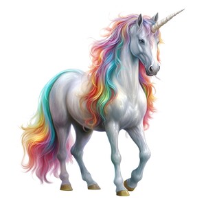 16 Rainbow Unicorn Clipart Bundle, High-quality JPG, Craft Art, Card ...