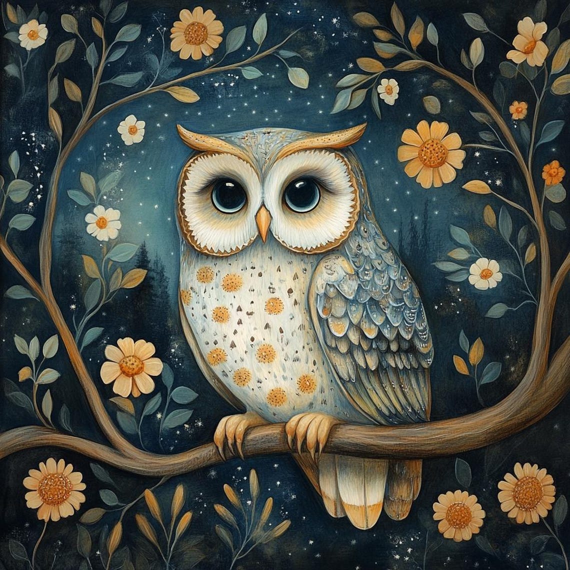 16 Owl in Moon Light Night Clipart Bundle, High-quality JPG, Craft Art ...