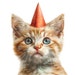 Cat With Party Hat Clipart Bundle, 14 High-quality JPG, Craft Art, Card ...