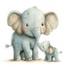 Cute Elephant With Baby Clipart Bundle, 16 High-quality JPG, Craft Art ...