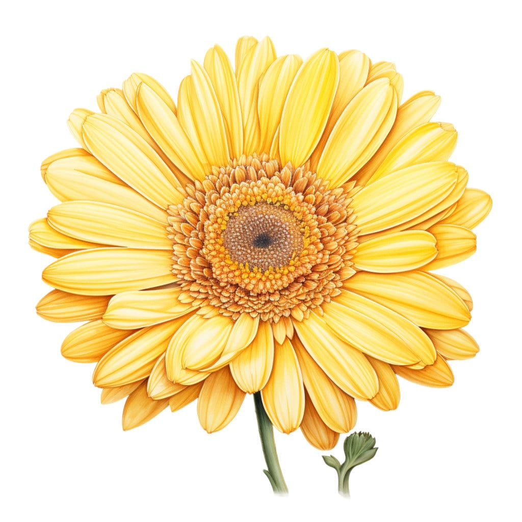 16 Yellow Gerbera Daisy Flowers Clipart Bundle, High-quality JPG, Craft ...