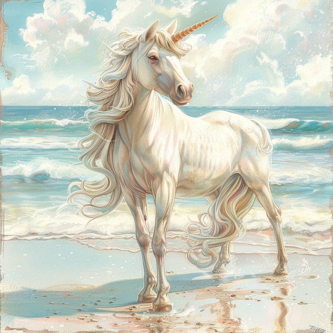 Unicorn on the Beach Clipart Bundle, 15 High-quality JPG, Craft Art ...