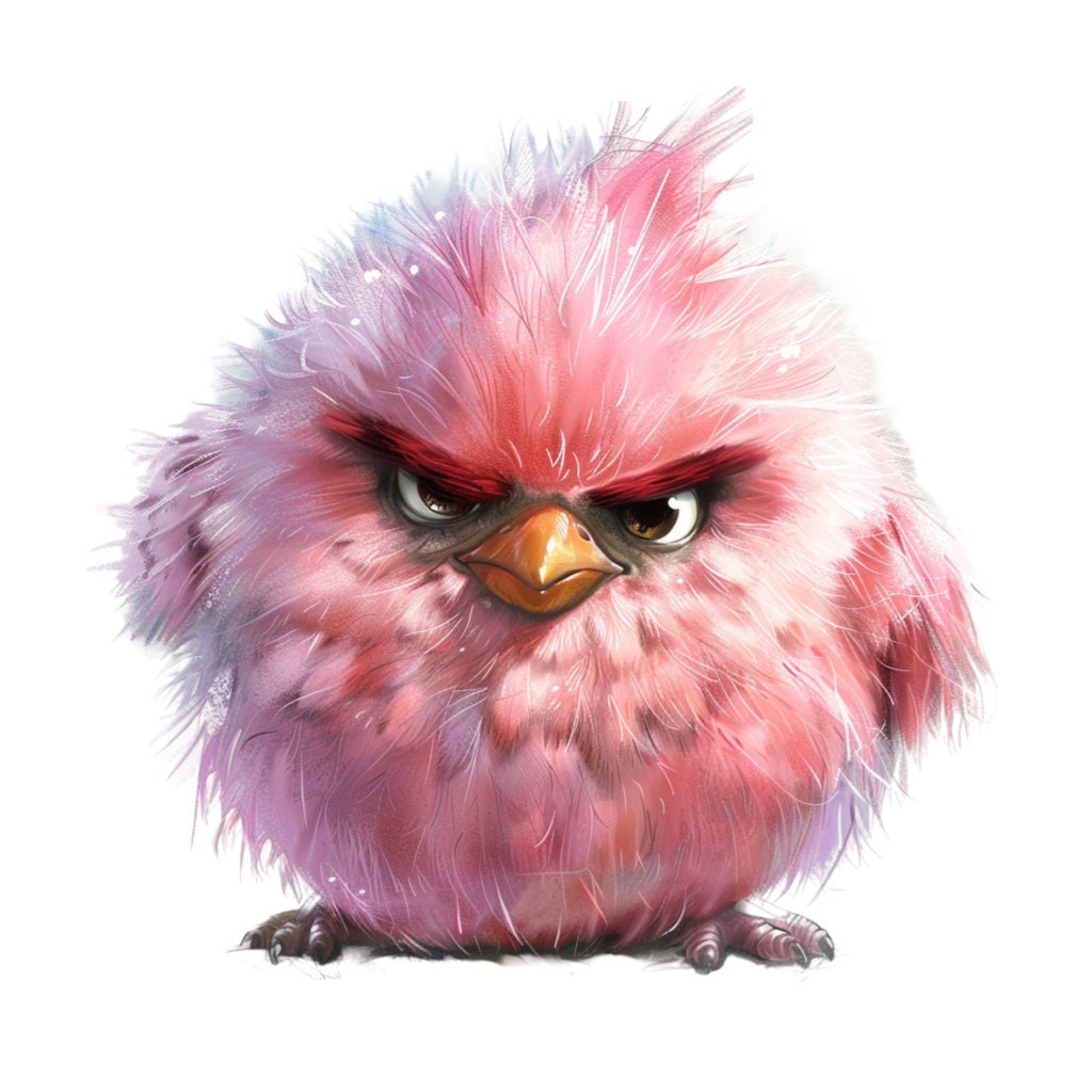 Fluffy Fat Grumpy Bird Clipart Bundle Clipart Bundle, JPG, Card Making ...