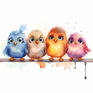 21 Cute Adorable Birds Clipart Bundle, JPG, Card Making, Clip Art ...