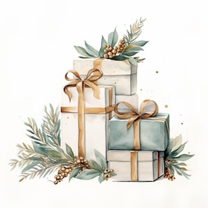 13 Boho Wrapped Presents Gift Clipart Bundle, High-quality JPG, Nursery ...