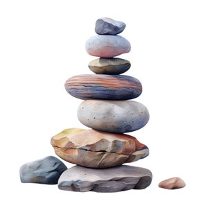 Zen Rock Stone Towers Clipart Bundle, 16 High-quality JPG, Craft Art ...