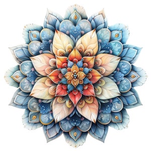 16 Flower Mandala Clipart Bundle, 16 High-quality JPG, Craft Art, Card ...