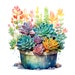 14 Succulents in Pots Clipart Bundle, High-quality JPG, Invitations ...