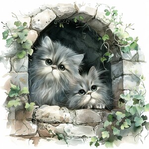 Cat Under Stone Arch View Clipart Bundle, 16 High-quality JPG, Craft ...