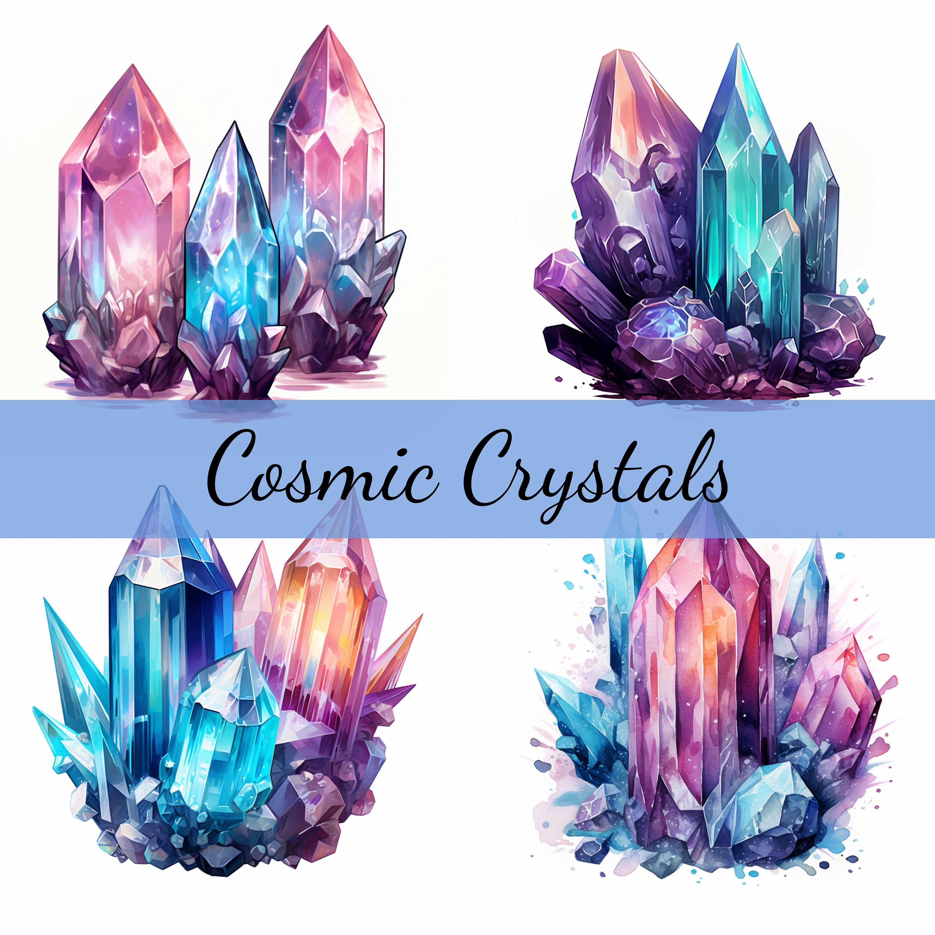 Cosmic Crystals Clipart Bundle, High-quality JPG, Craft Art, Card ...