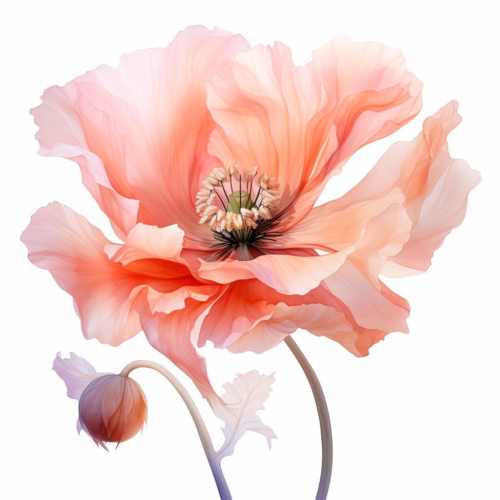 15 Fluffy Poppy Clipart Bundle, High-quality JPG, Craft Art, Card ...
