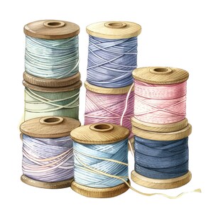 Spools of Thread Sewing Clipart Bundle, 16 High-quality JPG, Craft Art ...