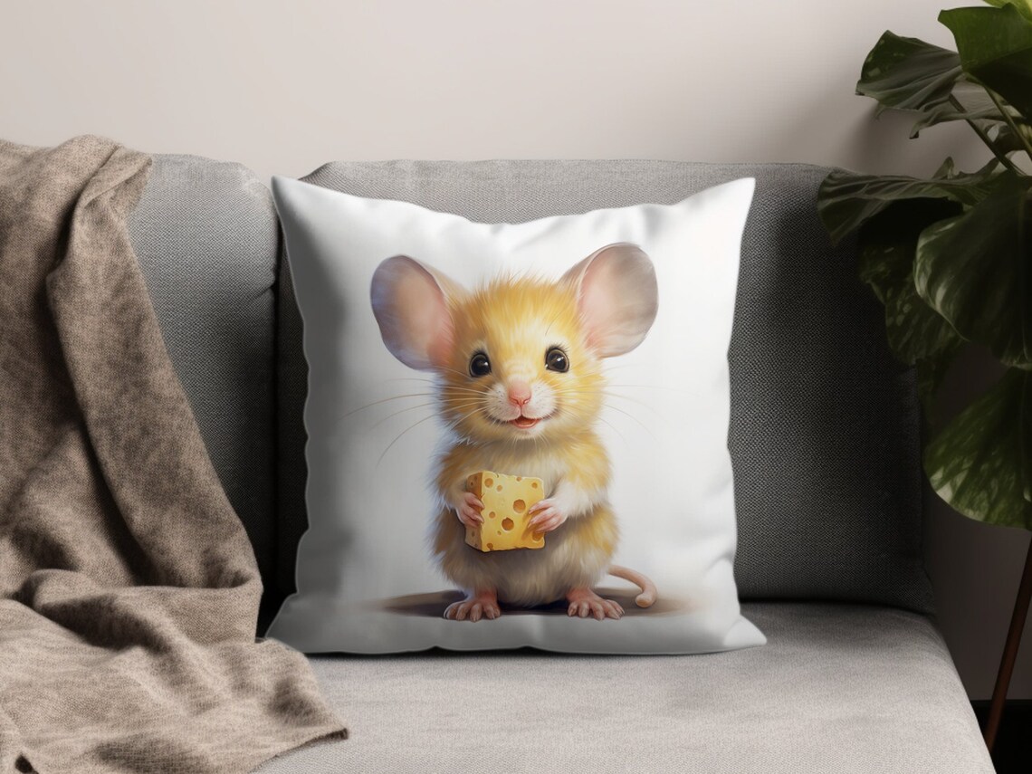 Cute Mouse With Cheese Clipart Bundle, High-quality JPG, Craft Art ...