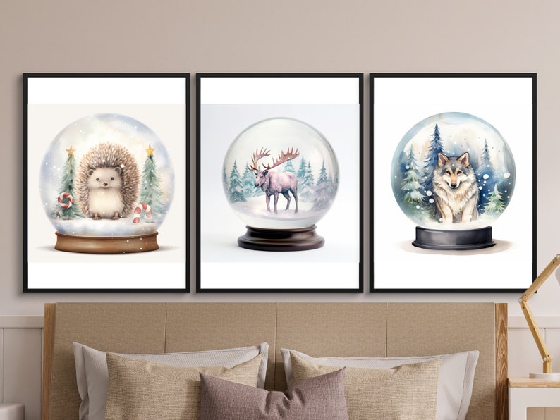 16 Wild Animal Snow Globes Clipart Bundle, JPG, Card Making, Clip Art ...