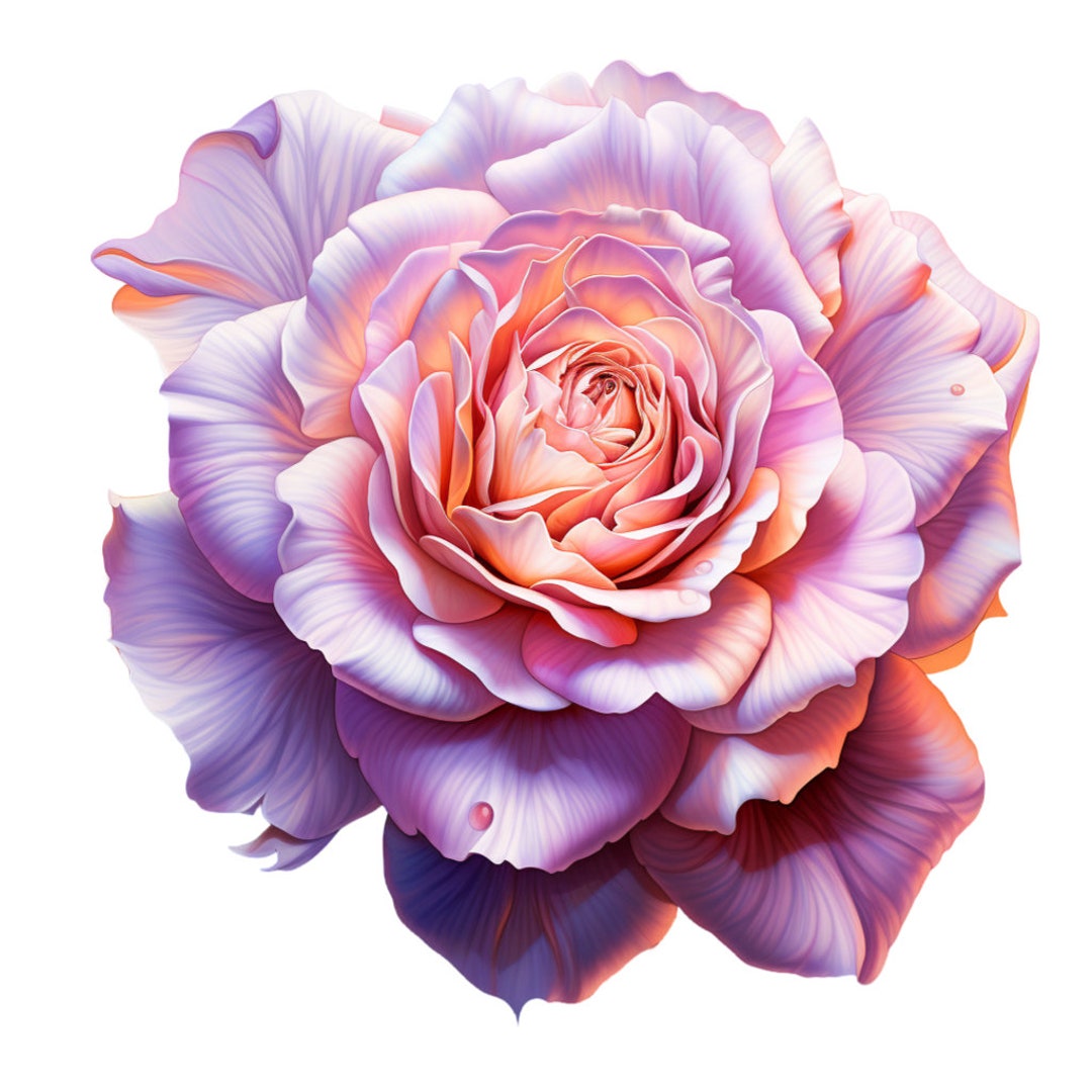 Singe Cosmic Rose Flower Clipart Bundle, High-quality JPG, Craft Art ...