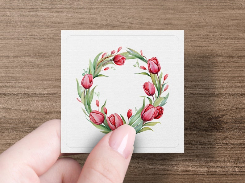 Pink Tulip Wreath Clipart Bundle, 16 High-quality Transparent PNG ...