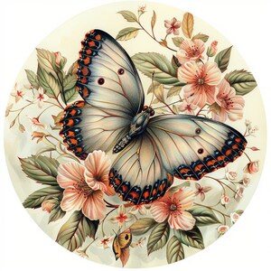 16 Vintage Butterfly Circle Round Clipart Bundle, 16 High-quality JPG ...