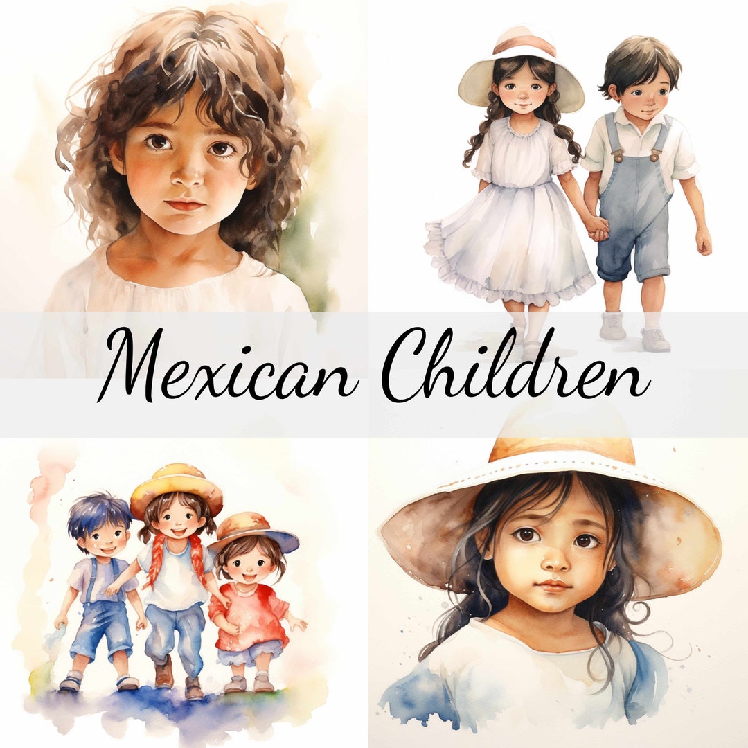 16 Mexico Children Clipart Bundle, High-quality JPG, Craft Art, Card ...