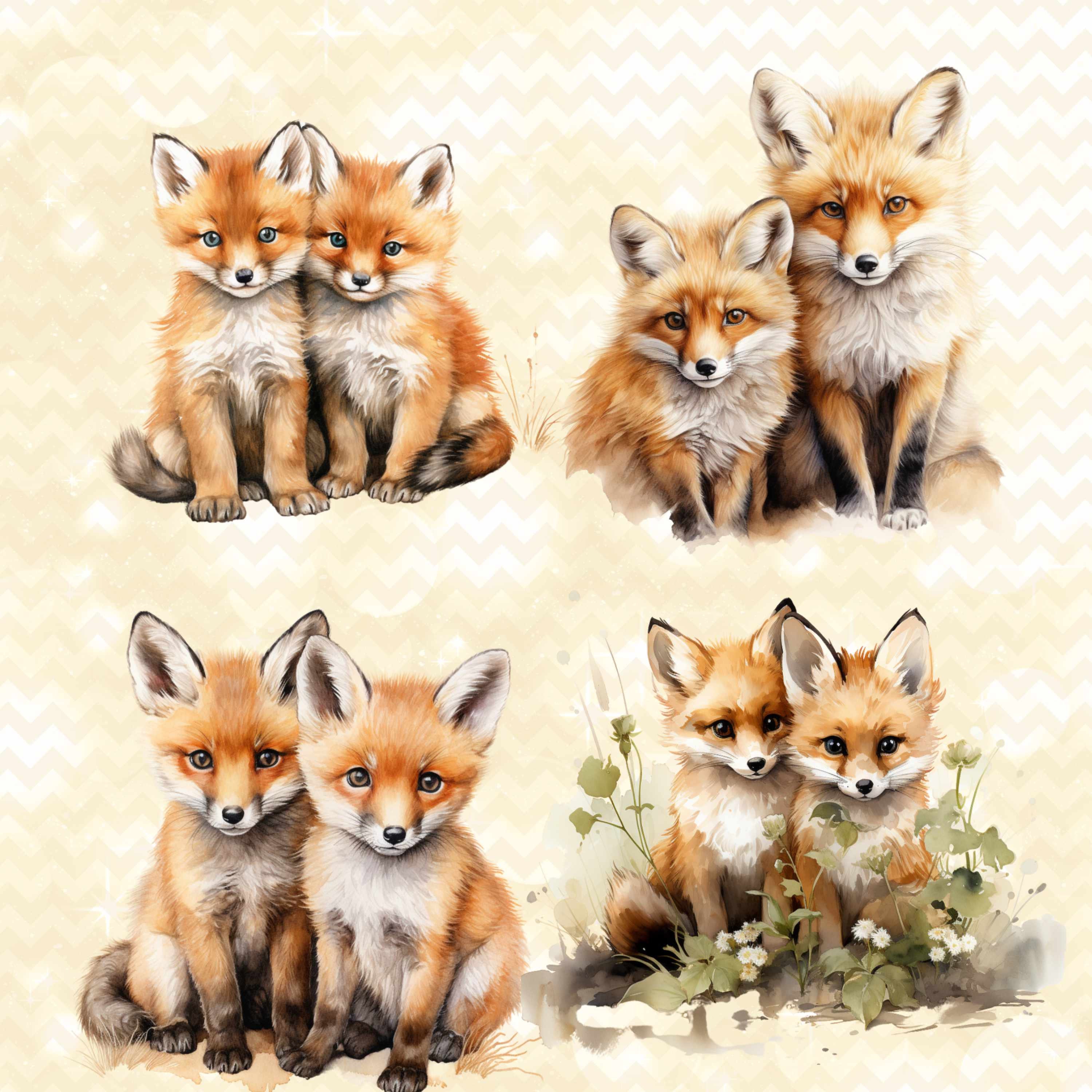 16 Cute Fox Friends Clipart Bundle High-quality PNG Nursery - Etsy