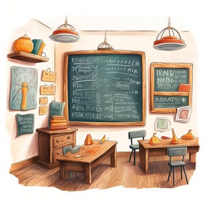 Blackboard Classroom Chalk Board Clipart Bundle, High-quality JPG ...