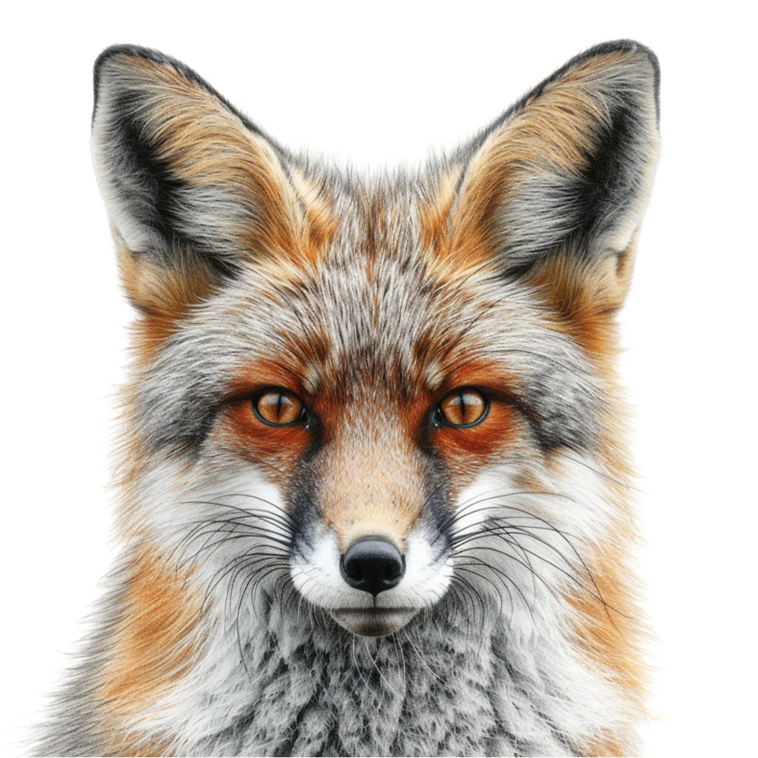 Serious Fox Head Clipart Bundle, 15 High-quality JPG, Craft Art, Card ...