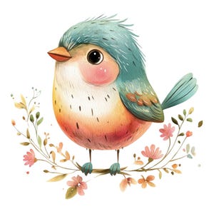 16 Birds Sweet Boho Illustrated Clipart Bundle, Transparent PNG ...