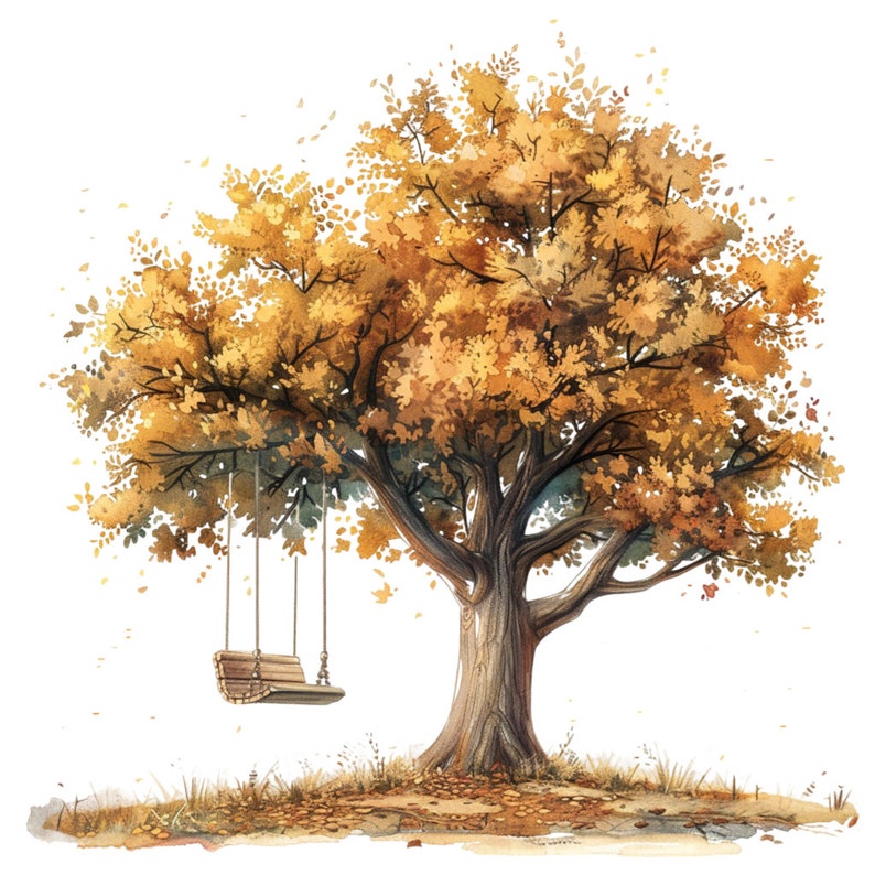 Tree With Swing Clipart Bundle,16 High-quality JPG, Craft Art, Card ...