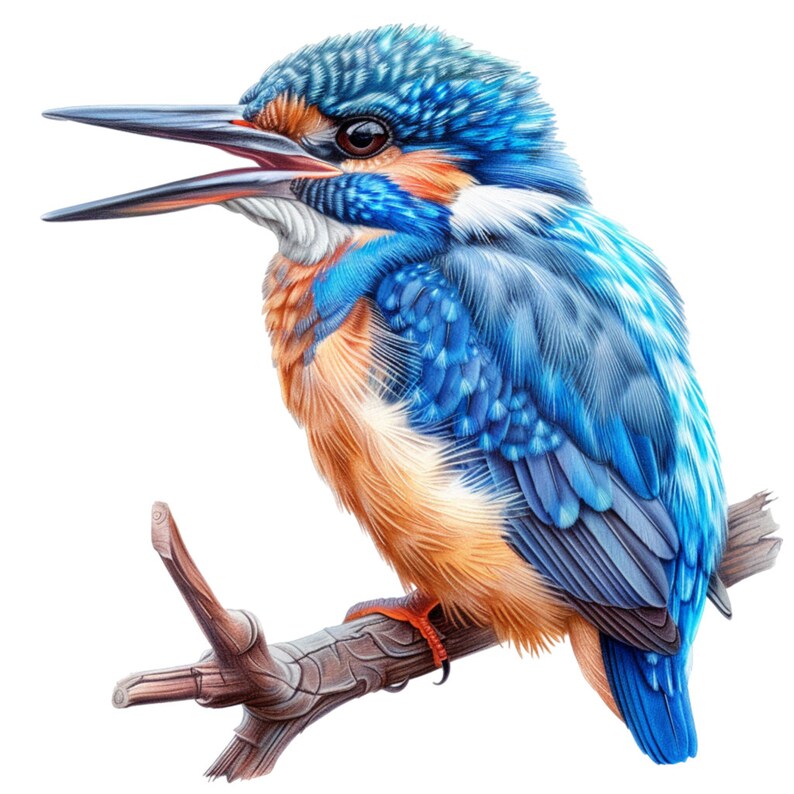 Beautiful Kingfisher Bird Clipart Bundle, 16 High-quality JPG, Craft ...