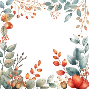 Boho Fall Frames and Borders 1 Clipart Bundle, 14 High-quality JPG ...