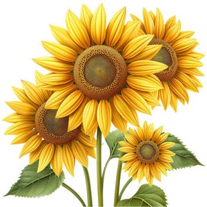 16 Beautiful Sunflower Flower Clipart Bundle, 16 High-quality JPG ...