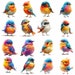 Colorful Bird Clipart Bundle, 16 High-quality JPG, Craft Art, Card ...