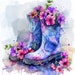 Colorful Flowers in Rain Boots Clipart Bundle, 16 High-quality JPG ...