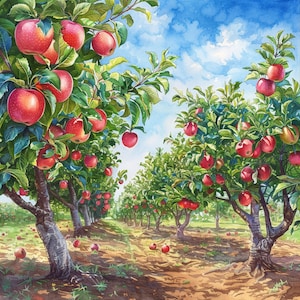 16 Apple Orchard Clipart Bundle, 16 High-quality JPG, Craft Art, Card ...