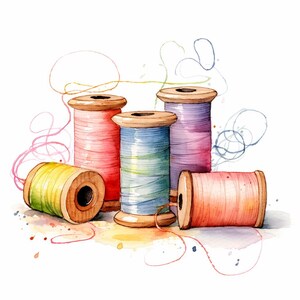 14 Sewing Notions Clipart Bundle, High-quality JPG, Craft Art, Card ...