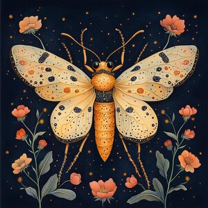 15 Insect in Moon Light Night Clipart Bundle, 15 High-quality JPG, Card ...