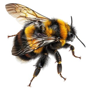 Big Fluffy Bee Clipart Bundle 12 Transparent PNG Download, Card Making ...