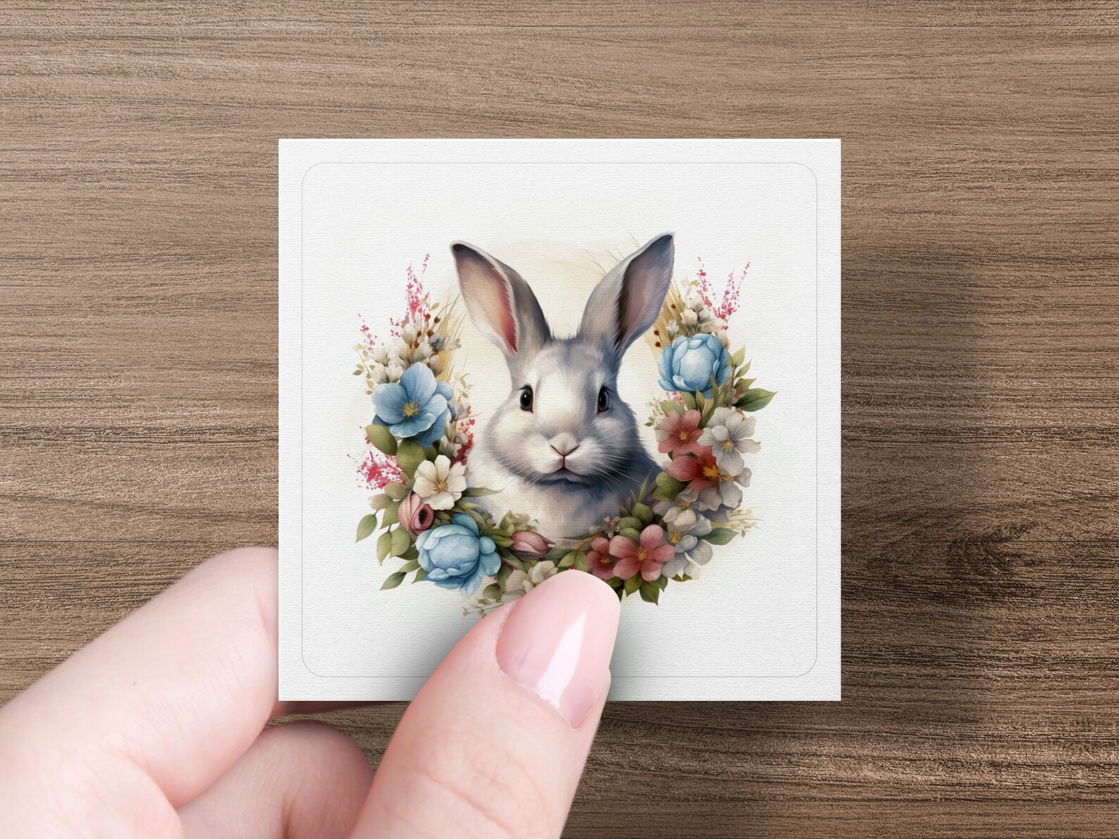 Easter Bunny Flower Wreath Clipart Bundle, High-quality JPG, Craft Art ...