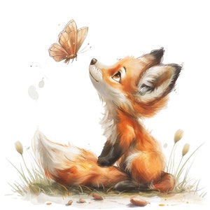 Fox and Butterfly Clipart Bundle, 16 High-quality JPG, Craft Art, Card ...