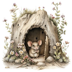 14 Mouse House Den Clipart Bundle, 14 High-quality JPG, Craft Art, Card ...