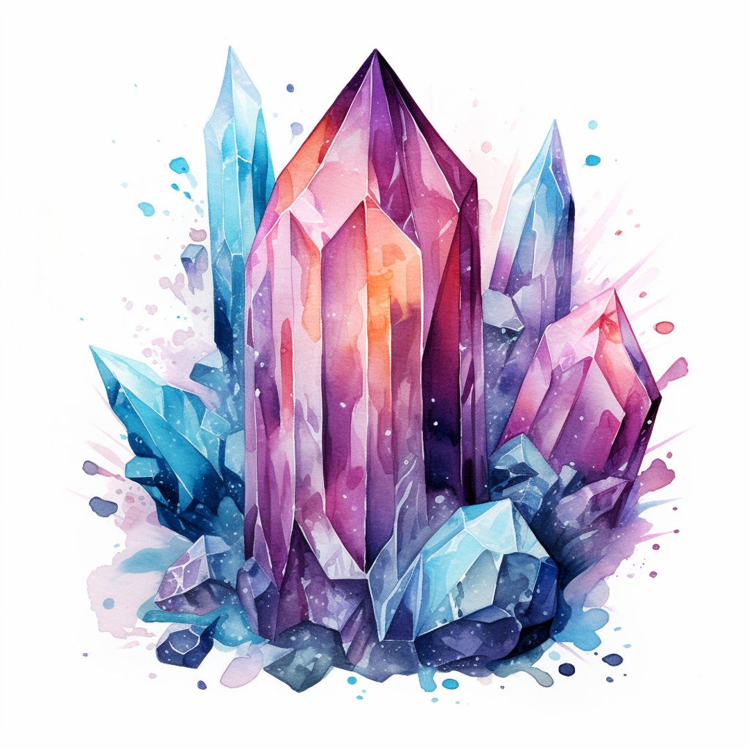 Cosmic Crystals Clipart Bundle, High-quality JPG, Craft Art, Card ...